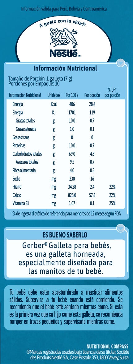 Galletas Gerber® para bebés de 10 meses 70gr | Nestlé FamilyNes