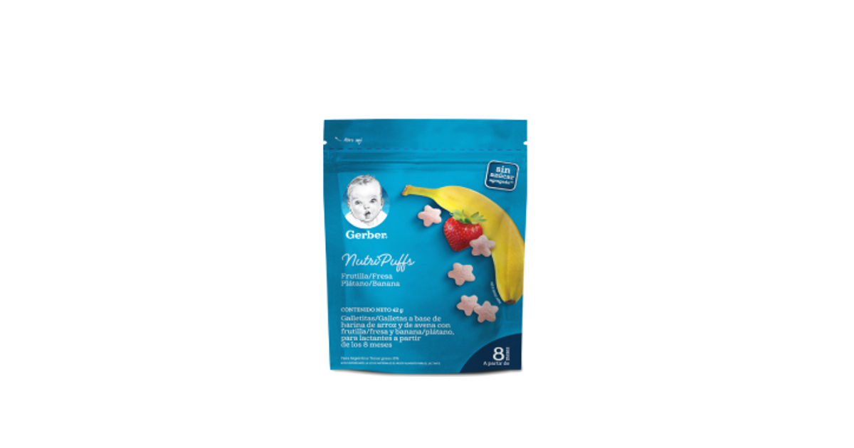 Galletas Gerber® Nutripuffs banana y fresa | Nestlé FamilyNes
